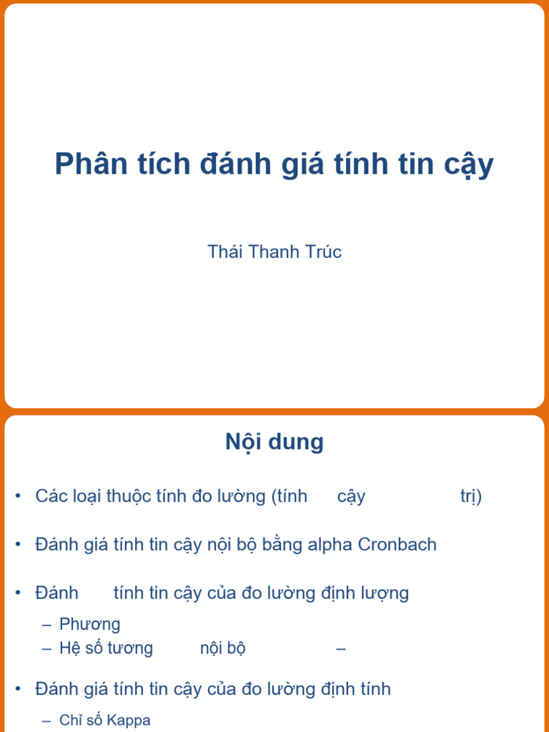 Slide Bai Giang Phan Tich Danh Gia Do Tin Cay | PDF