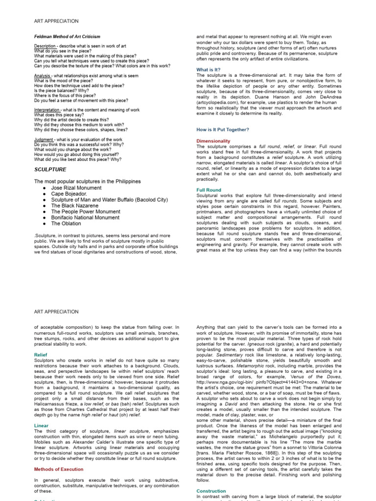 MIDTERM ART APP (1) | PDF | Sculpture | Casting