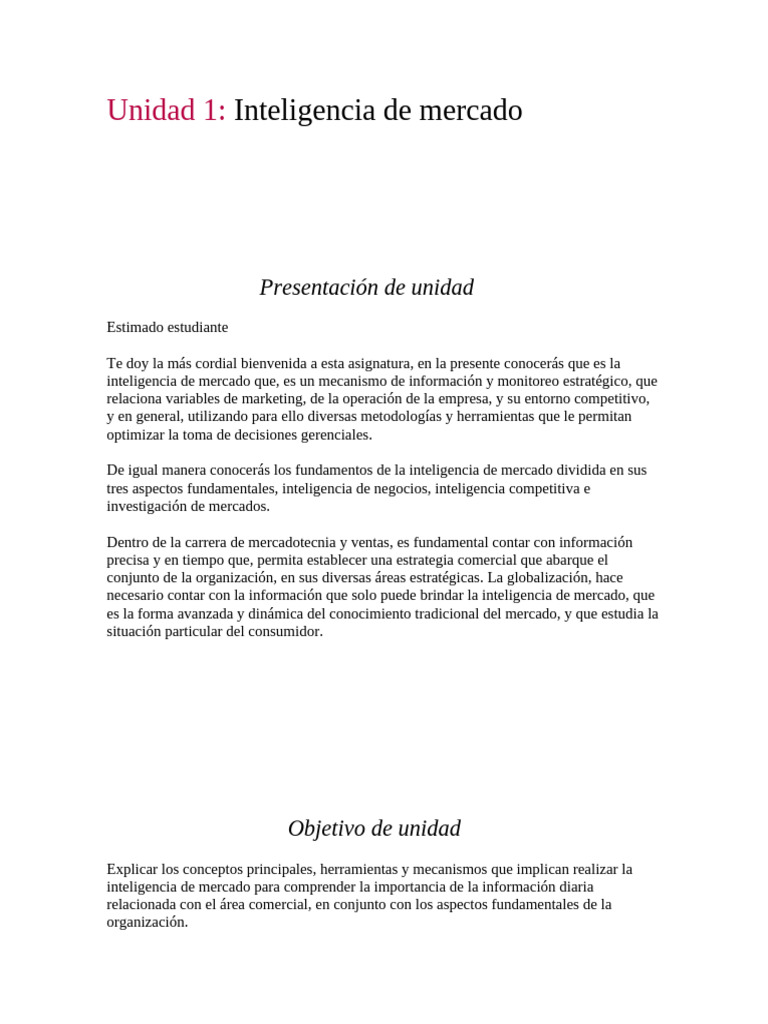 Unidad 1 | PDF | Marketing | Almacén de datos