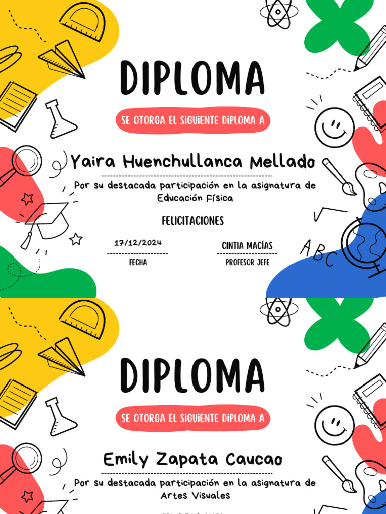 Diplomas por Logros Académicos 2024 | PDF | Science