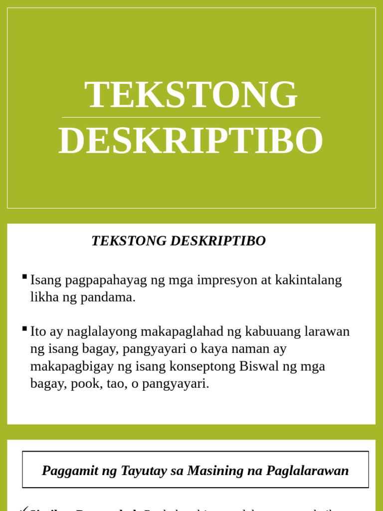 Tekstong Deskriptibo 2 | PDF