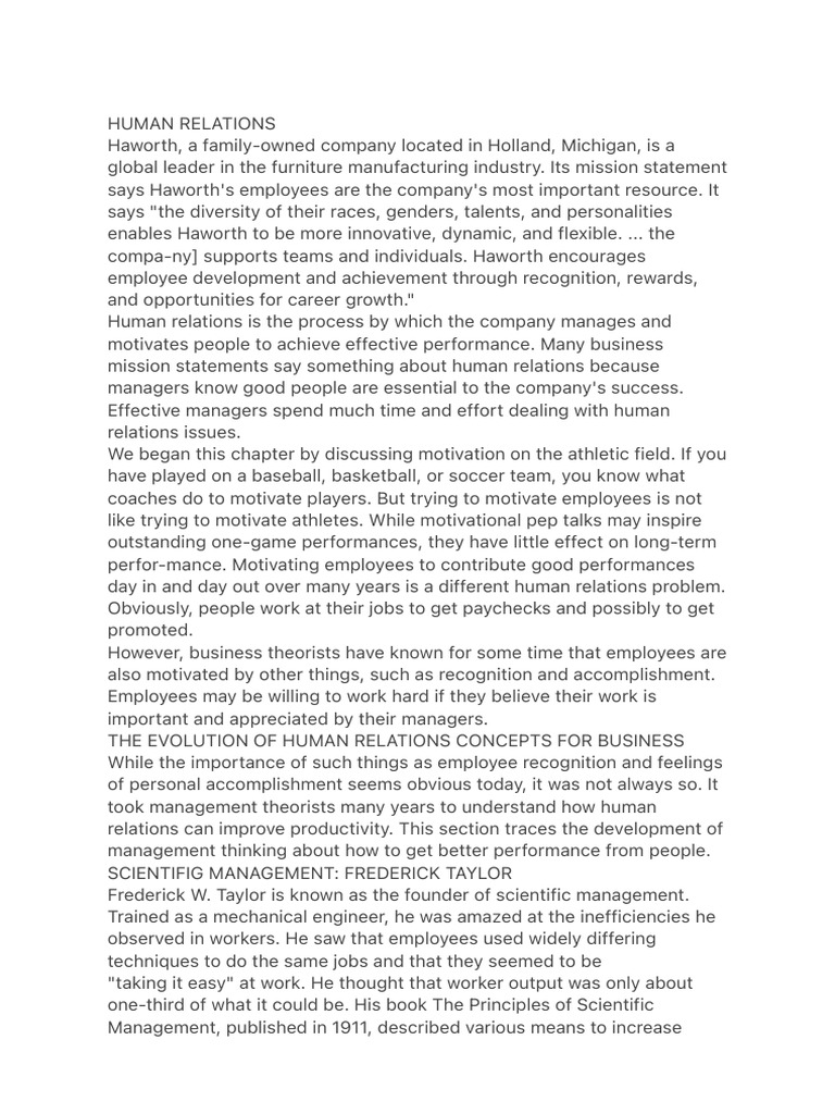 Human Relations Pdf Reinforcement Motivation