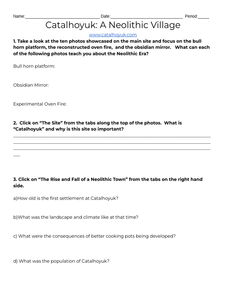 Catalhoyuk: A Neolithic Village | PDF