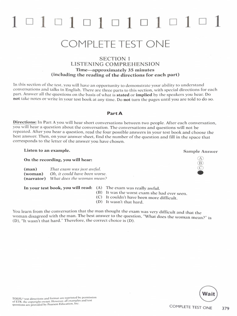 Complete Test 1 Structure and Listening | PDF