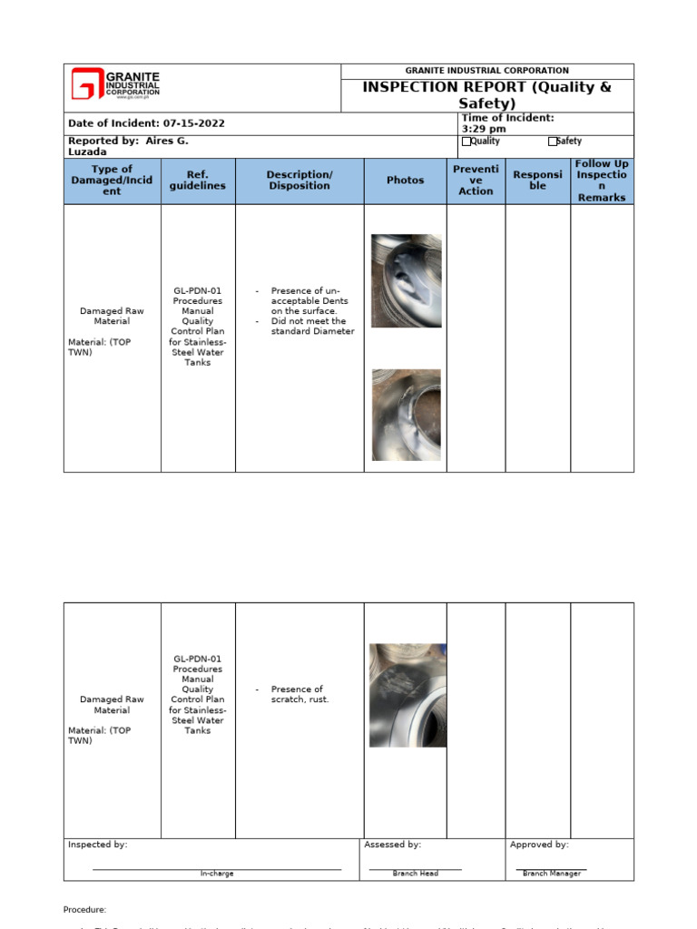 General Incident Report | PDF