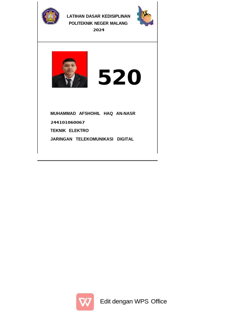 Idcard LDK Tahun 2024 | PDF