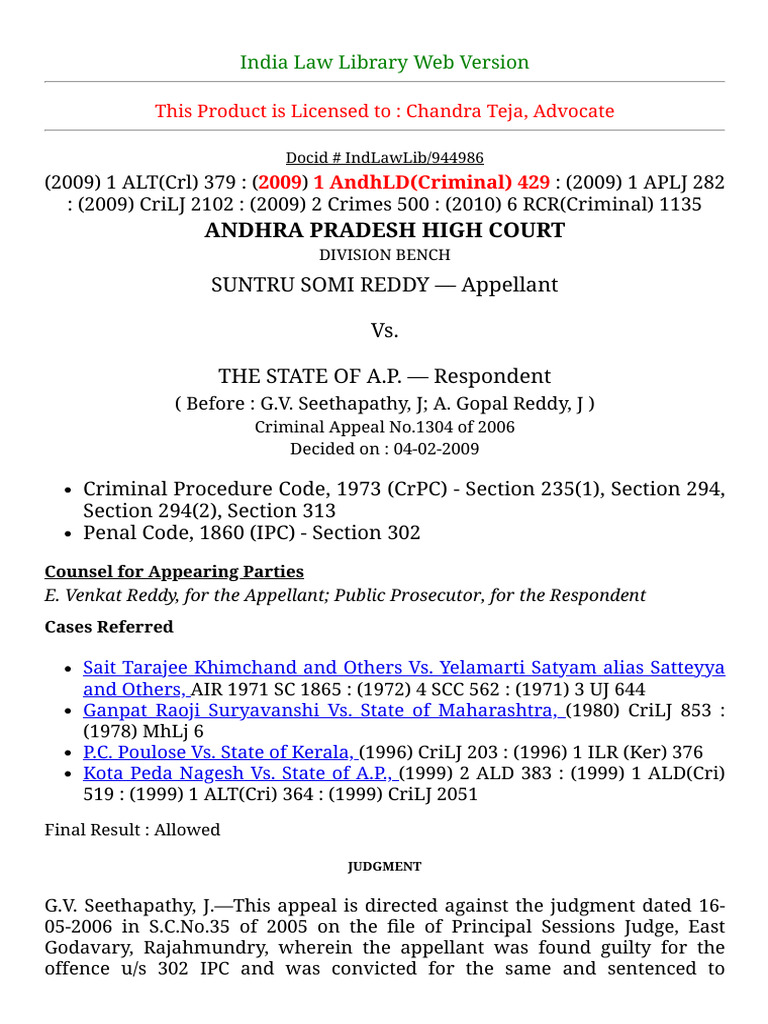 India Law Library Web Version (4) | PDF | Prosecutor | Witness