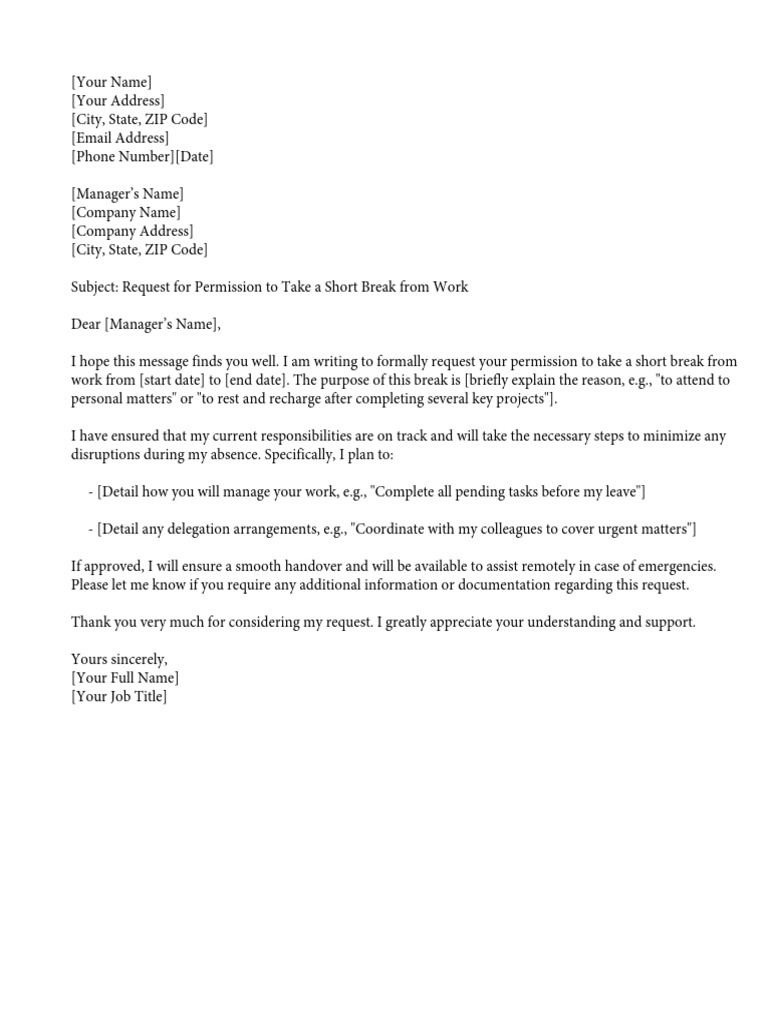 Permission Request Letter Template | PDF