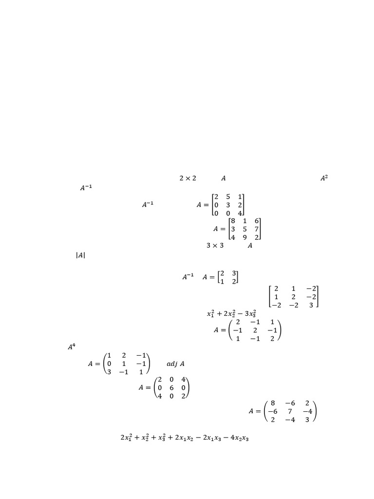 Matrices and Calculus_Question bank | PDF | Matrix (Mathematics) | Eigenvalues And Eigenvectors