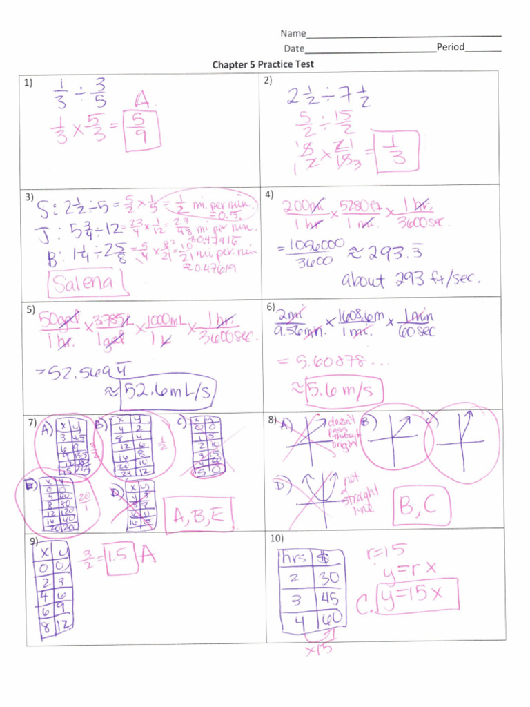 Ch. 5 Practice Test - Worked Out Solutions | PDF