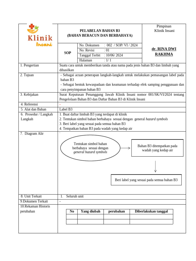 SOP Pelabelan Bahan B3 | PDF
