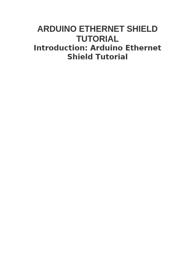 ethernet | PDF | Arduino | Network Architecture