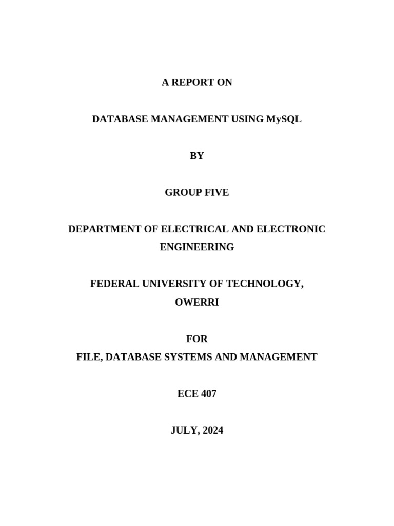 SQL REPORT1 | PDF | Databases | Sql SQL REPORT1 | PDF | Databases | Sql