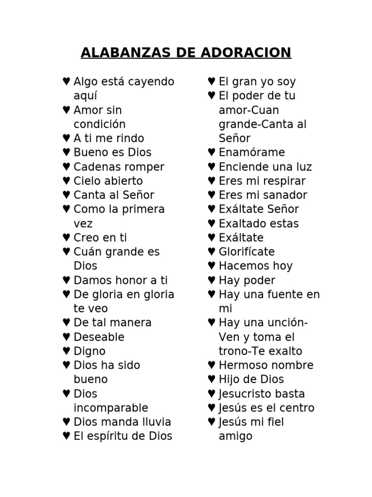 Alabanzas de Adoracion | PDF