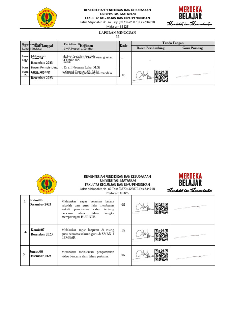 LAPORAN MINGGUA 13 AM2 Febry Prasetya Aryanti E1M020020 | PDF