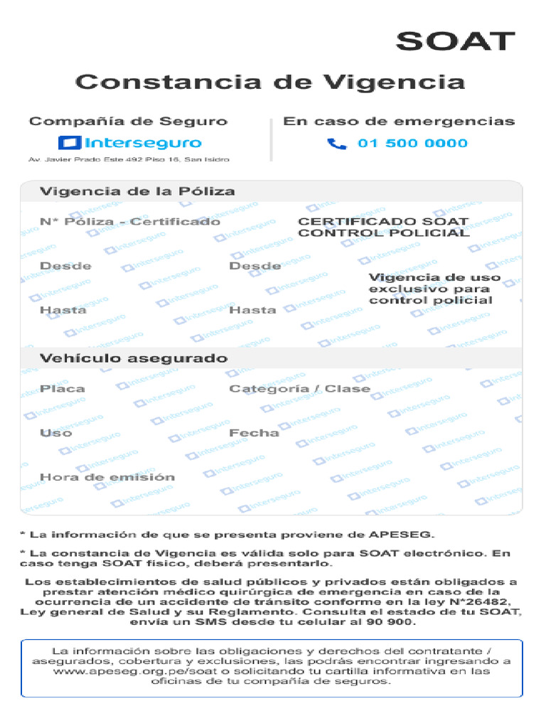 CERTIFICADO_SOAT_VCU913 | PDF