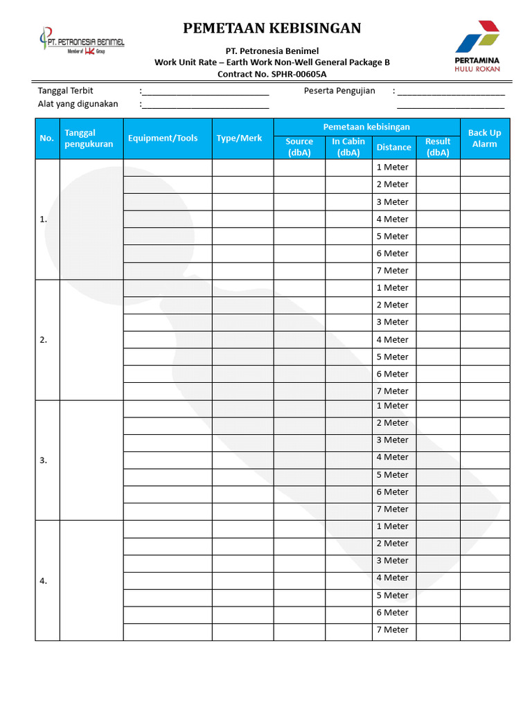 Form Pengukuran Kebisingan | PDF