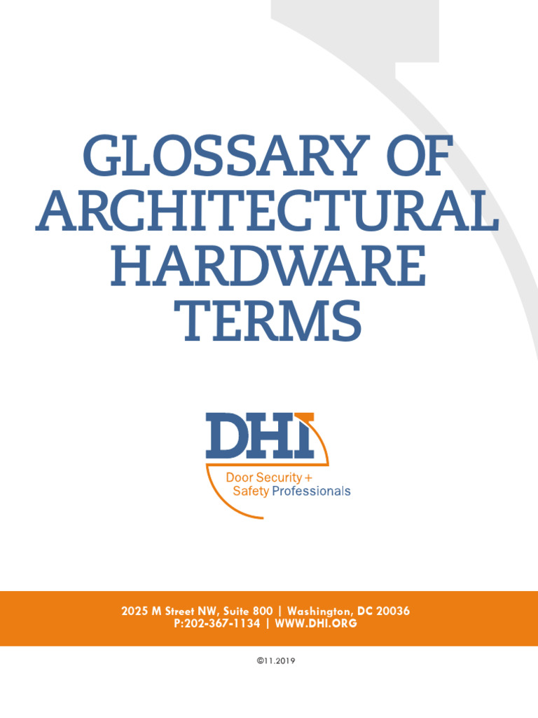 DHI Glossary of Architectural Hardware Terms | PDF | Door | Framing ...