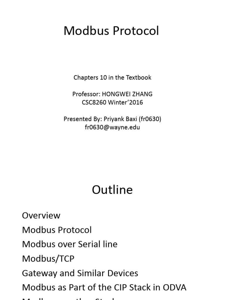 Modbus Protocol for Engineers | PDF | Information Technology | Service ...