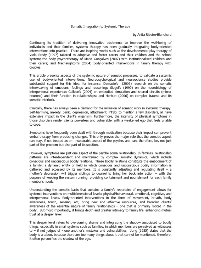 The Psychotherapist 2009 UKCP Somatic Integration To Systemic Therapy ...
