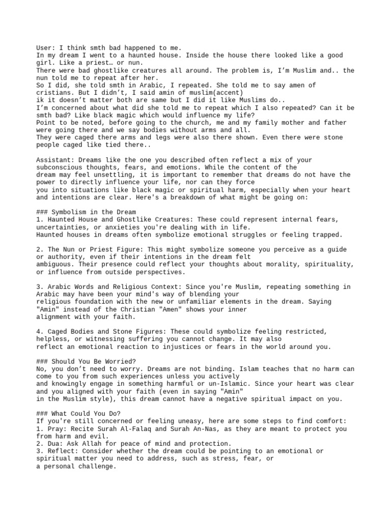 Dream Conversation | PDF | Dream | Faith