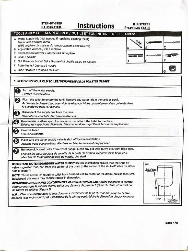 Toilet Instalation Instructions | PDF