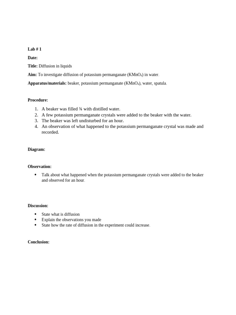 Diffusion, Osmosis, and More: Lab Experiments | PDF | Banana | Water