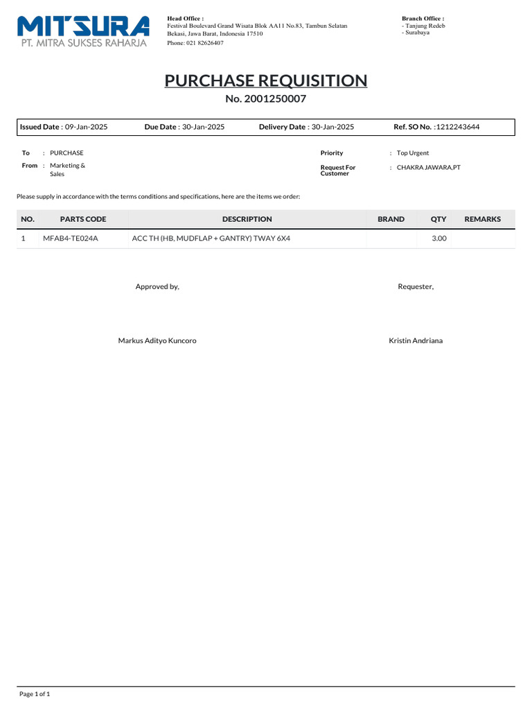 Report Purchase Requisition-8 | PDF