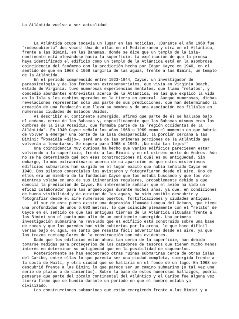 La Atlantida Actualidad | PDF | Atlantis | Platón