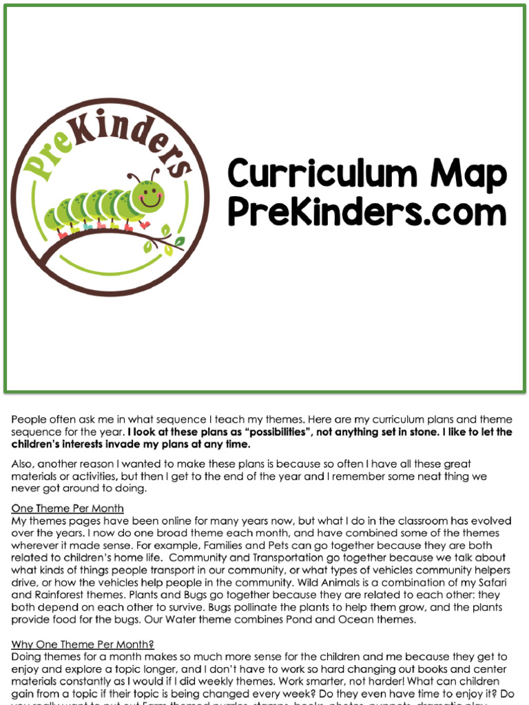 Preschool Curriculum Map Prek v2 | PDF