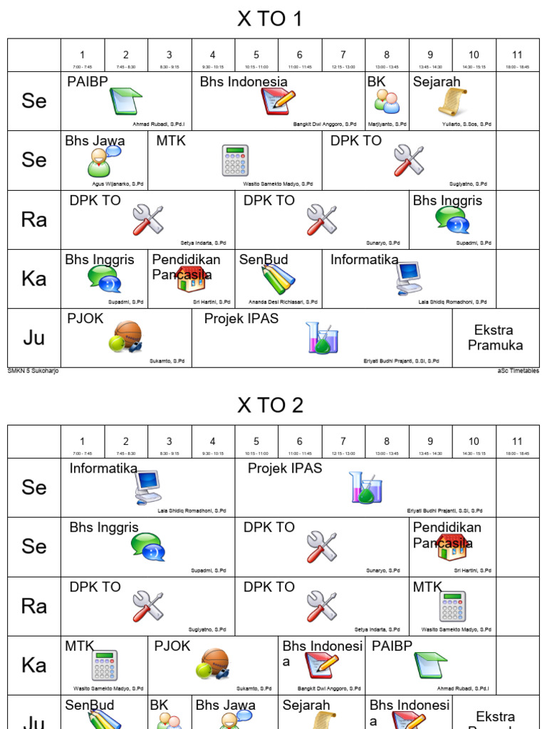 Jadwal Blok B (Kelas) - Rev.1 | PDF
