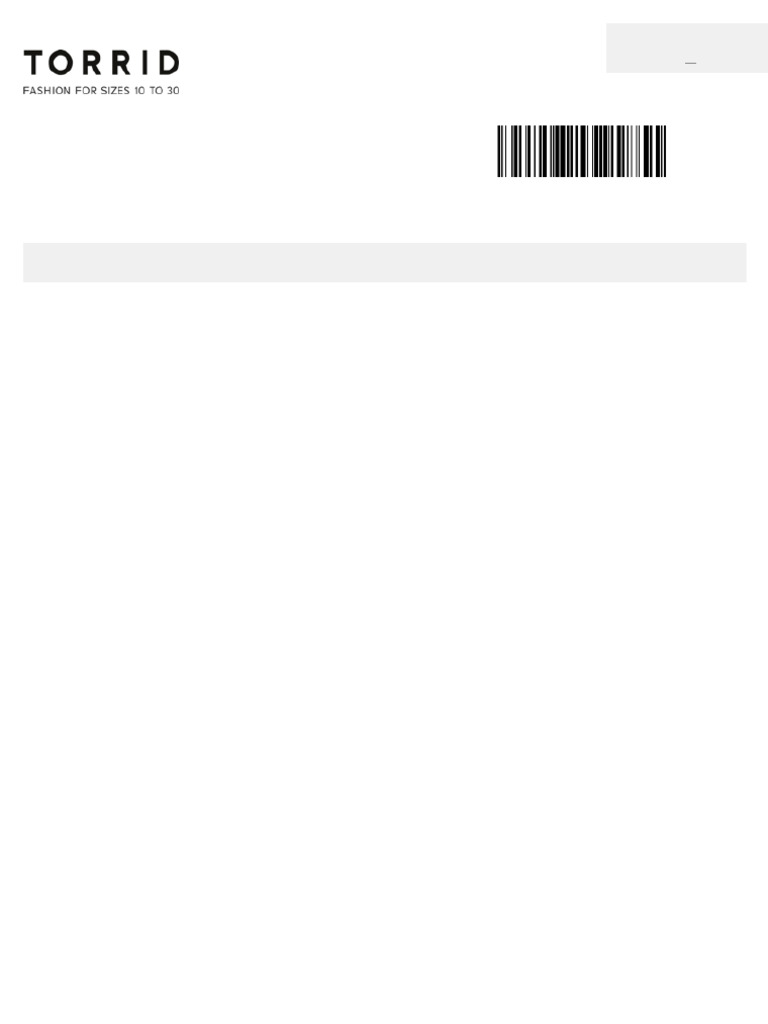 Torrid2 Self Return Label | PDF