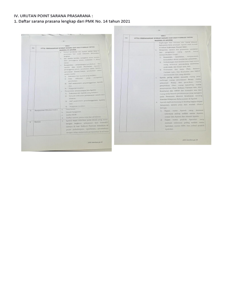 IV Urutan Point Sarana Prasarana | PDF