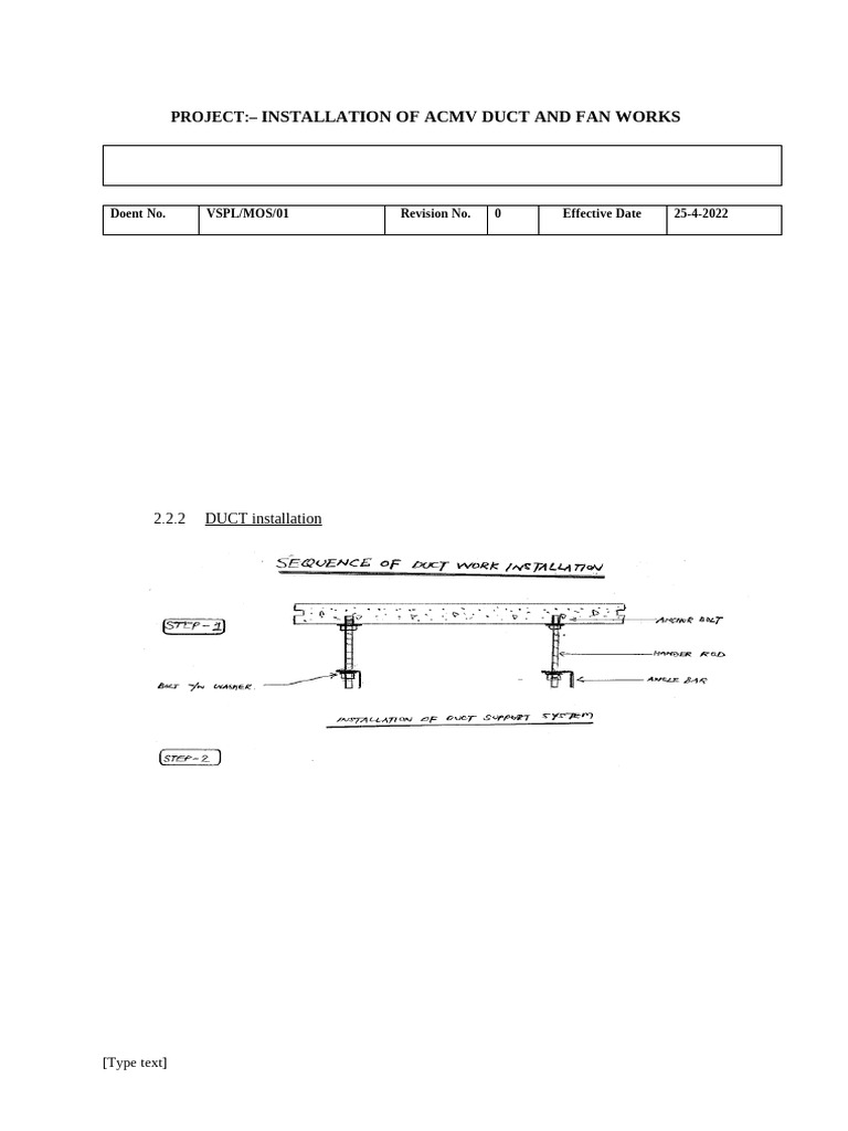 AVA Method of Statement For Duct Work | PDF