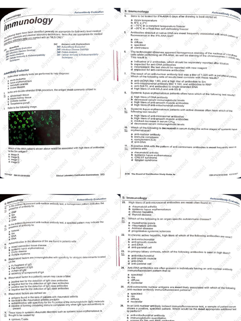 IMMUNOLOGY Review Questions | PDF