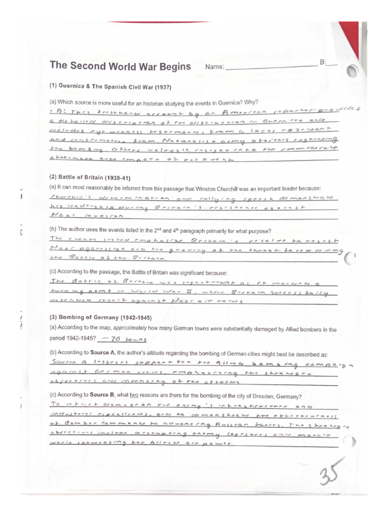 The Second World War Begins | PDF