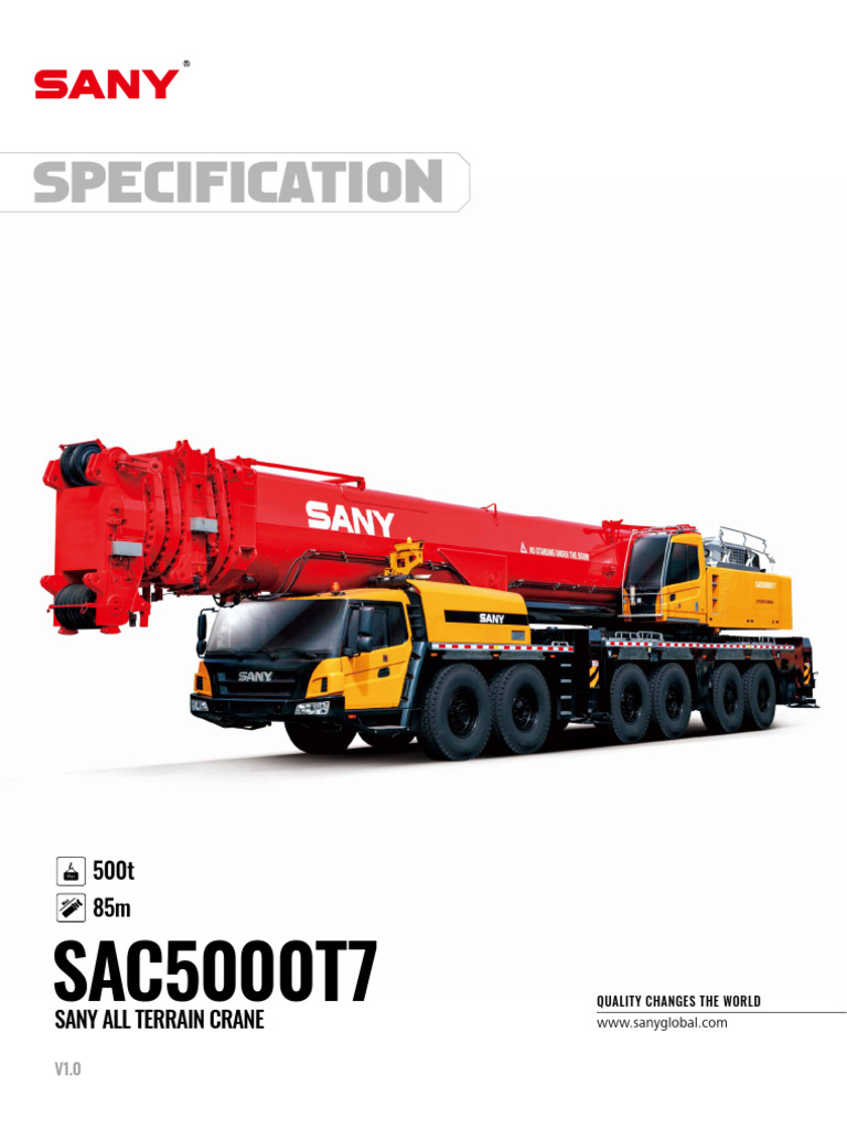 Sany Crane-Brochure SAC5000T7 112838 | PDF | Crane (Machine) | Brake