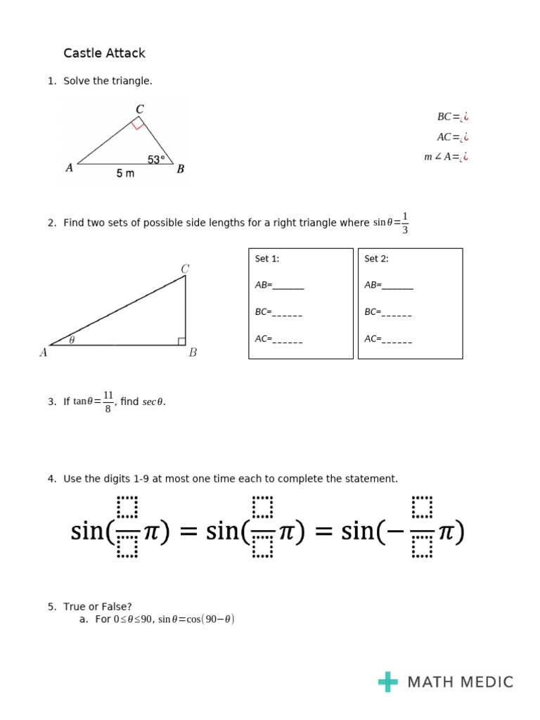 Review 4.1 To 4.6 - Precalculus - Math Medic | PDF | Trigonometry ...