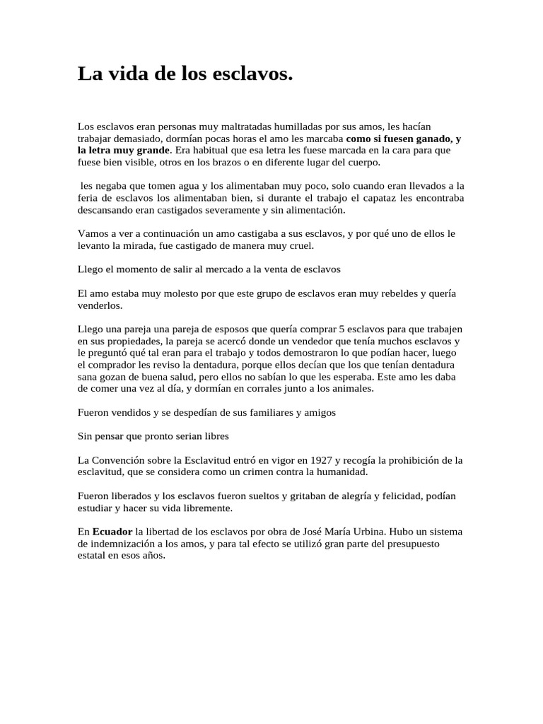 Abolición de la Esclavitud y Libertad | PDF