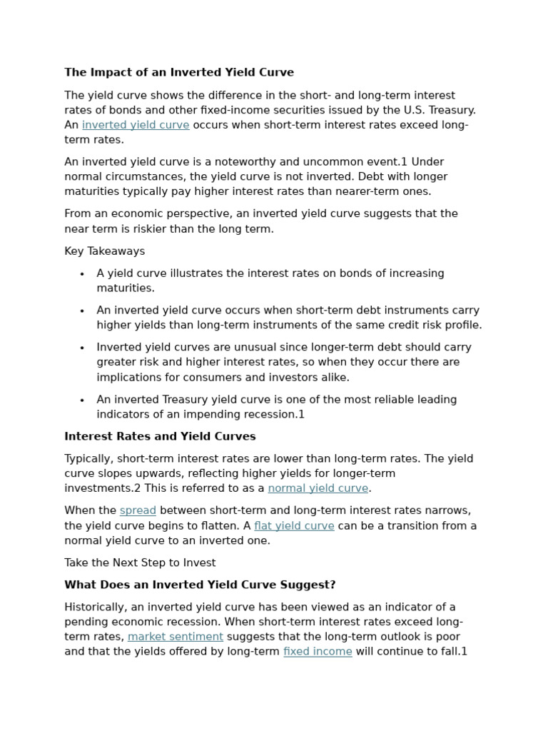 Understanding Inverted Yield Curves | PDF | Yield Curve | Yield (Finance)