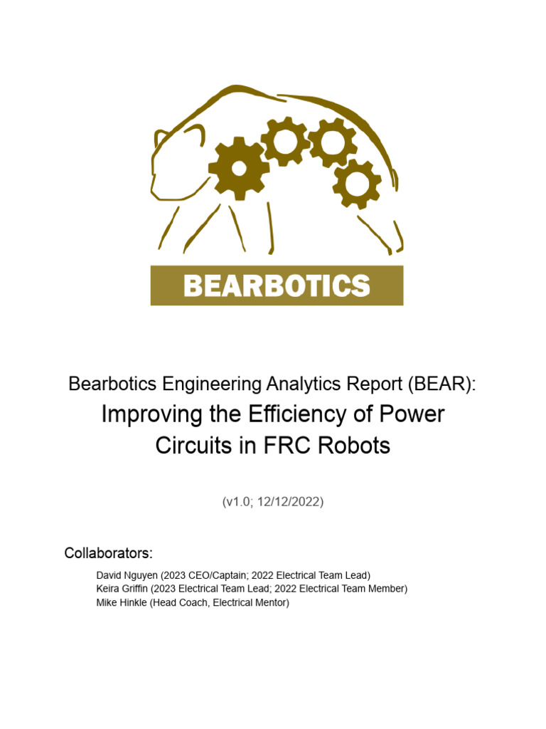 Improving The Efficiency of Power Circuits in FRC Robots - v1 | PDF ...