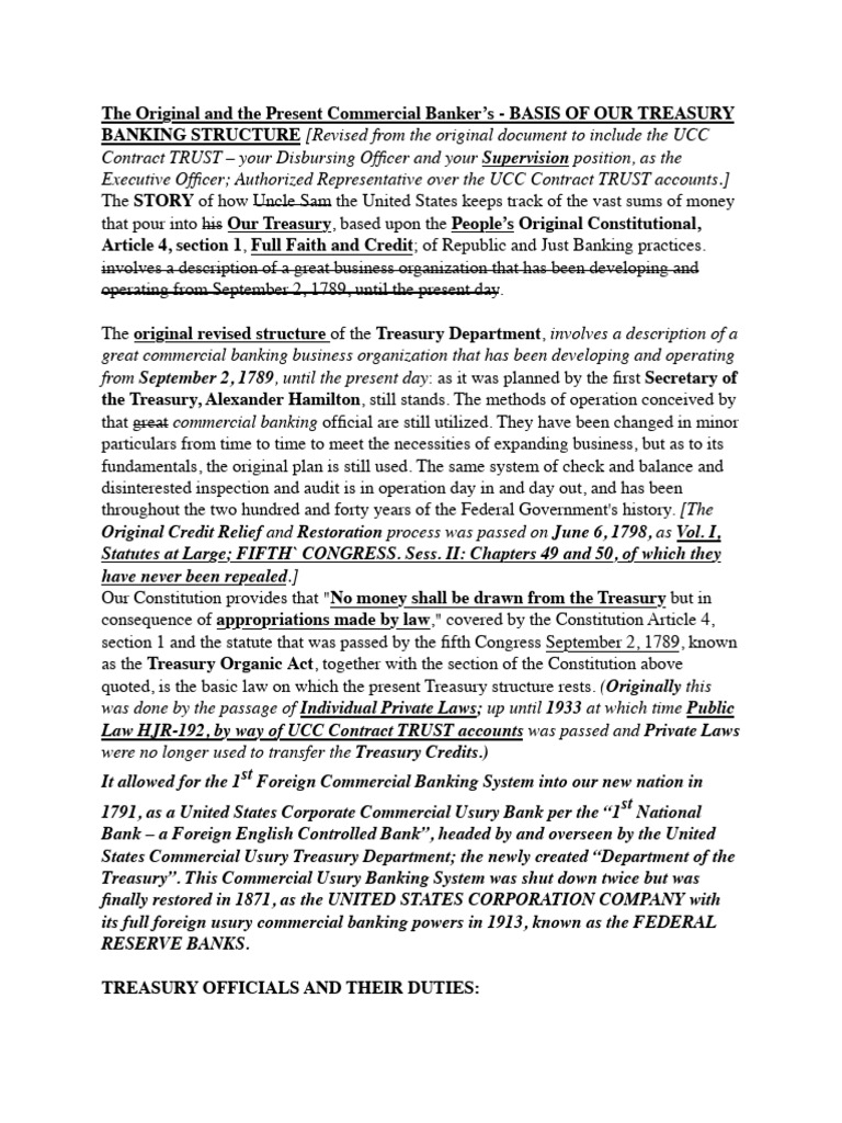 Treasury Account and Non UCC FIlings | PDF | United States Department ...