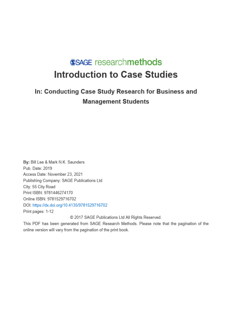 Introduction to Case Study Research | PDF | Knowledge | Ethnography