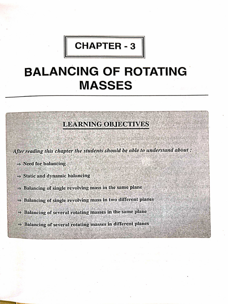 Balancing of Rotating Masses and Reciprocating Masses | PDF