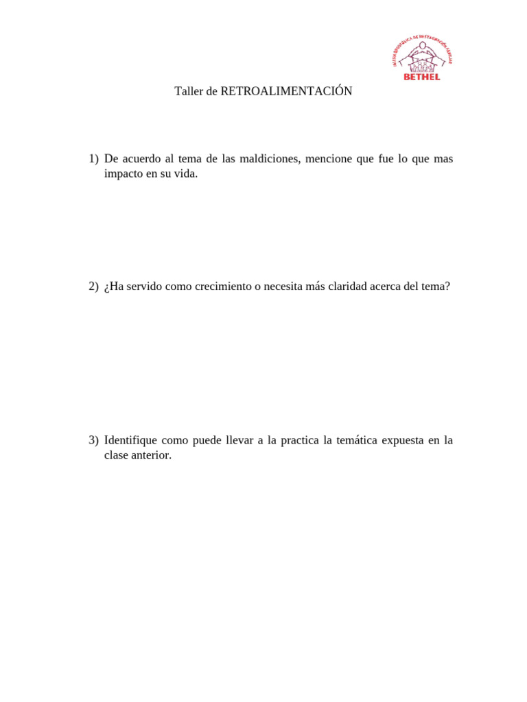 Taller de RETROALIMENTACIÓN | PDF