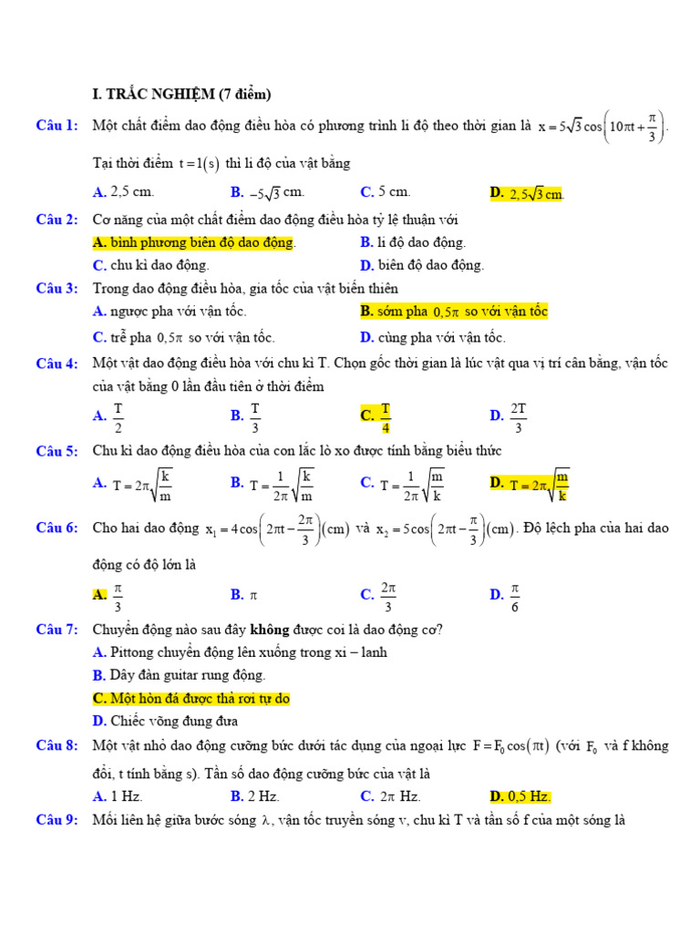 ôn tập k11 1 | PDF