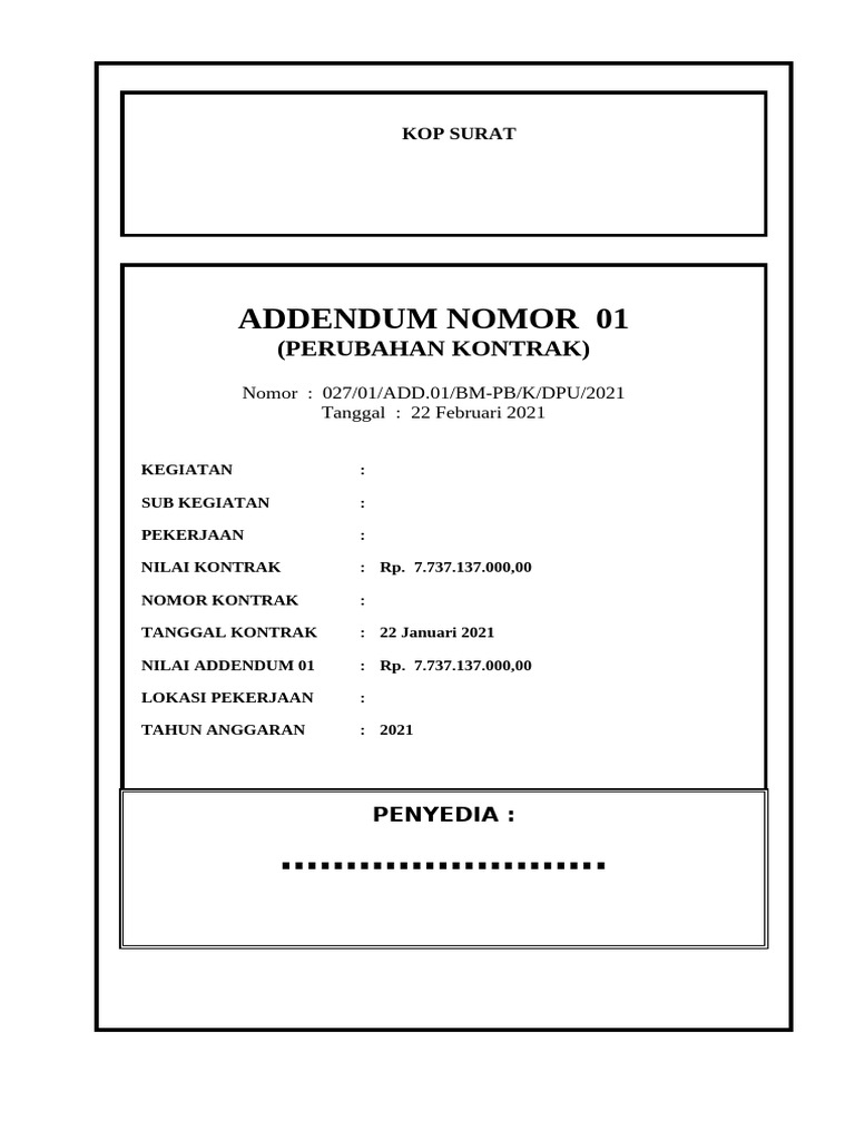 Contoh Adendum 1 | PDF