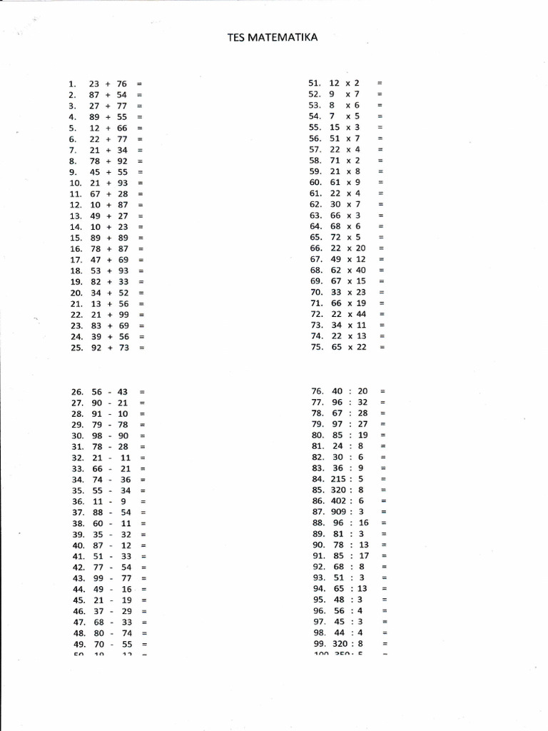Test Matematika 5 | PDF