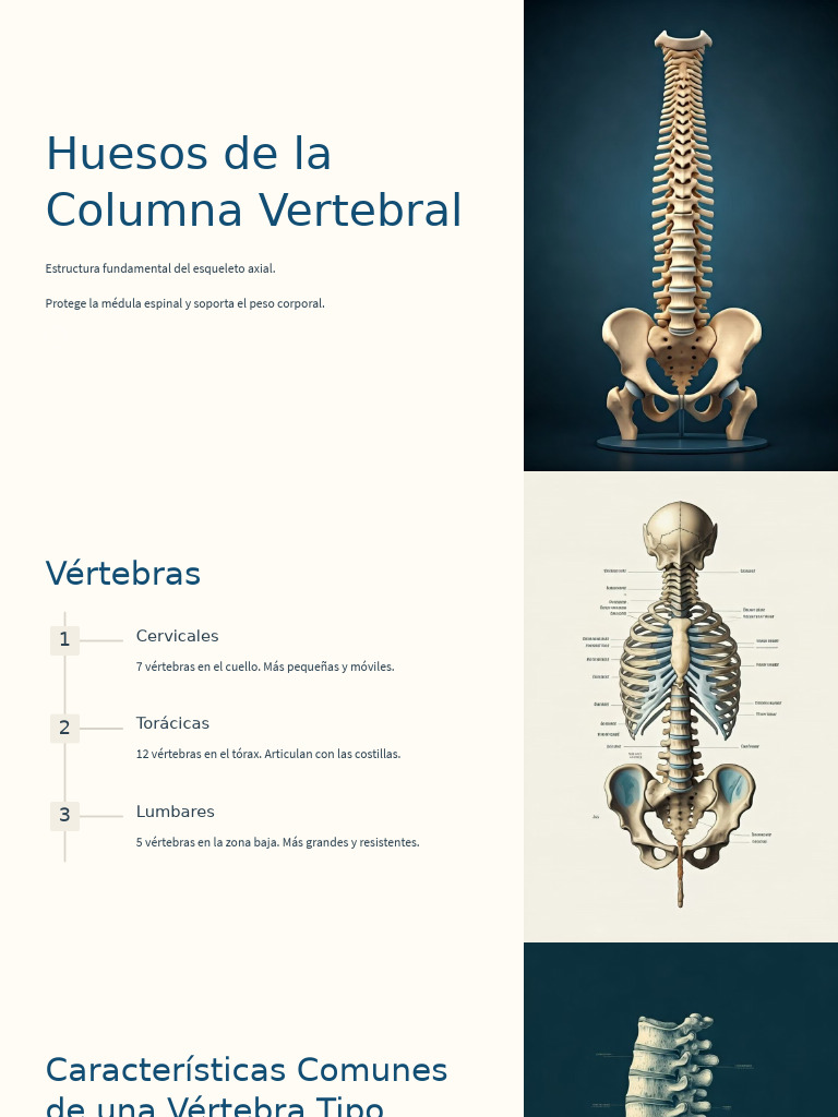 Huesos de La Columna Vertebral | PDF
