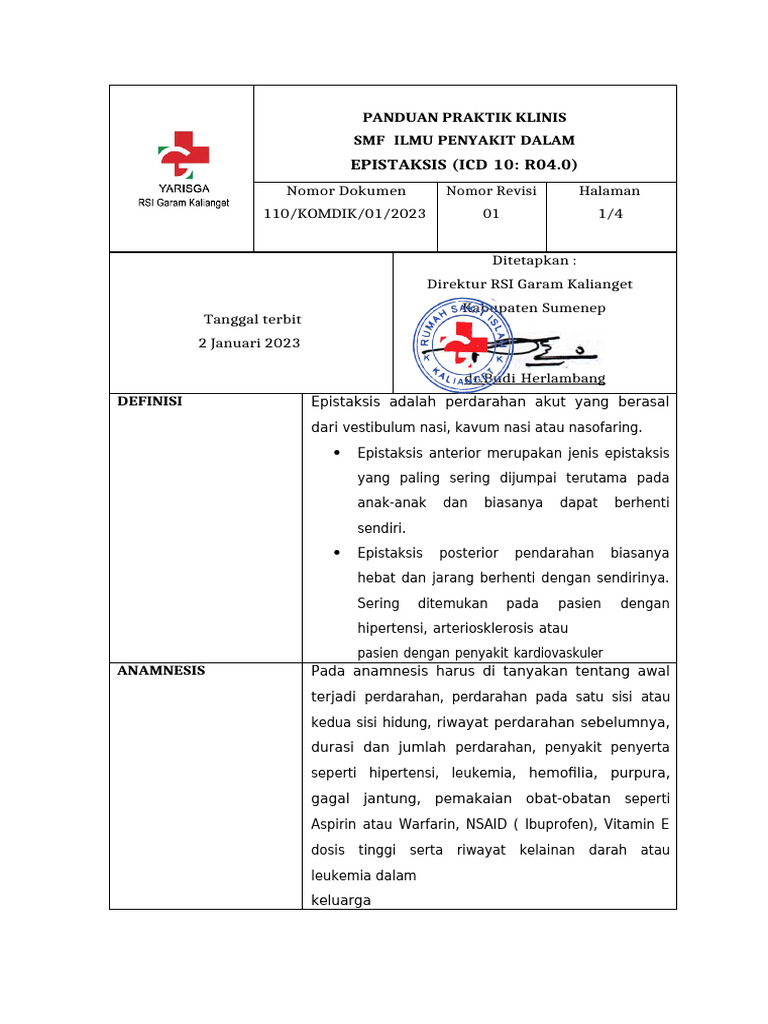 PPK IPD - Epistaksis | PDF